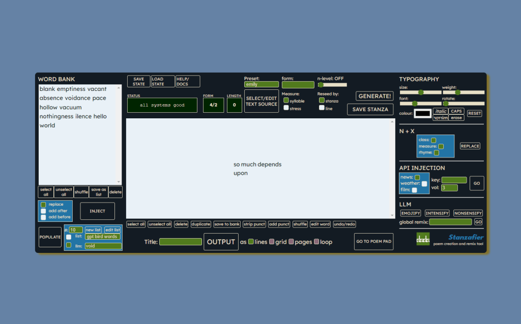 Stanzafier – voidspace